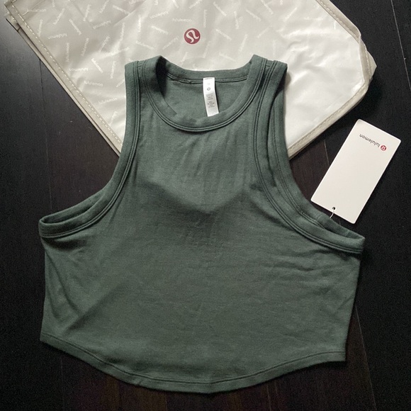 lululemon athletica | Tops | Lululemon Hold Tight Cropped Tank In Dark ...
